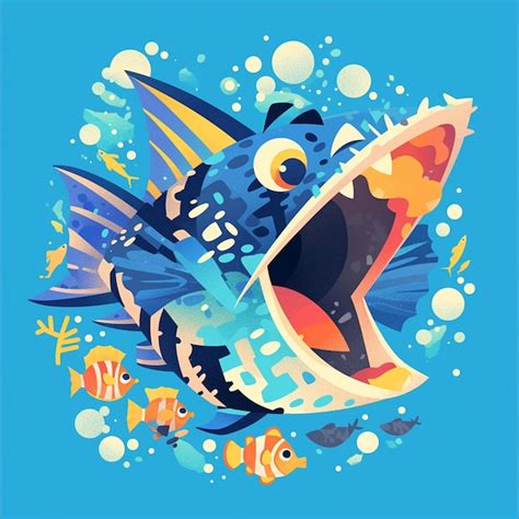 Premium Vector Triggerfish Guarding Its Nest