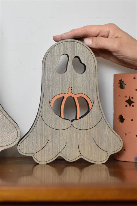 Made To Order Regular Size Ghosty Paws Pumpkin Ghost Wooden Crystal