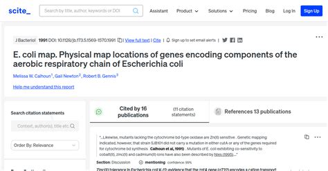 E Coli Map Physical Map Locations Of Genes Encoding Components Of The Aerobic Respiratory