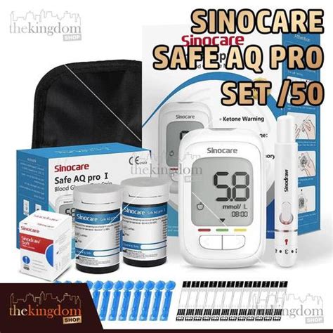 Jual Sinocare Safe Aq Pro I Set Kit 50 Strip Alat Tes Cek Gula Darah