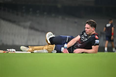 Michael Bracewell Relaxes During A Training Session
