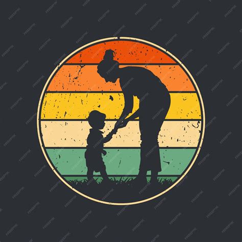 Mom And Son Silhouette Vector Collection In Various Poses Premium Ai