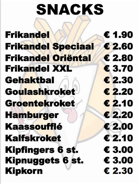 Snacks Van De Snackbar Frituur Ophoven