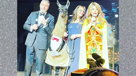 Spadea On Stage With Paula Abdul And A Sharp Dressed Llama