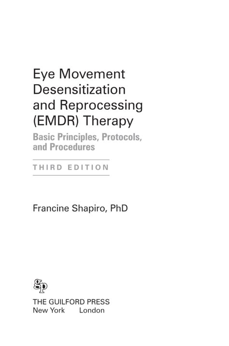 Eye Movement Desensitization And Reprocessing Emdr Therapy Third Edition