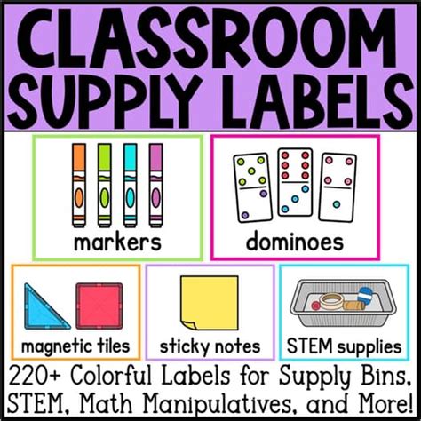 Classroom Supply Bin Labels For Classroom Organization Math
