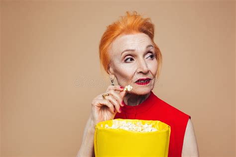 Surprised Mature Redhead Fashion Woman Stock Image Image Of Happy