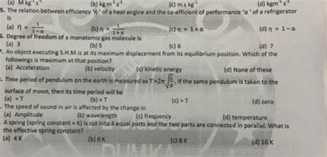 A Spring Spring Constant K Is Cut Into 4 Equal Parts And The Two Part