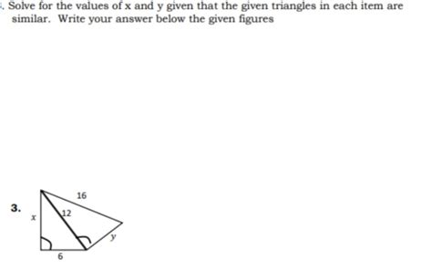 solved 3 solve for the values of x and y given that the given