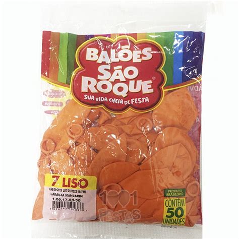 Balão Laranja Mandarim N07 50 Unid São Roque