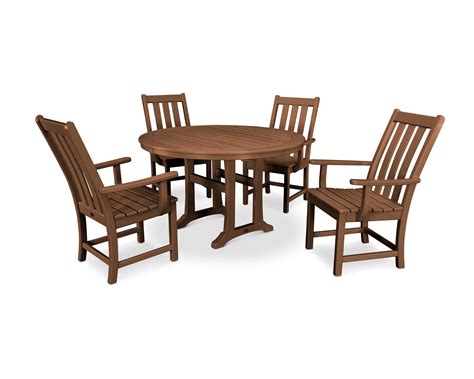 Polywood Vineyard Pws347 1 Te Vineyard 5 Piece Round Dining Set With