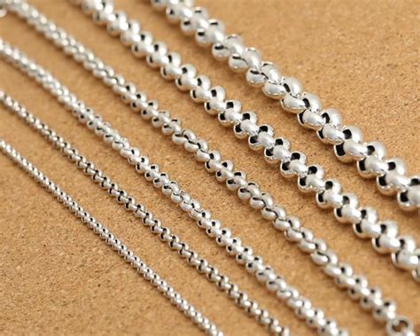 Sterling Silver Rolo Chain 925 Silver Belcher Chain Rolo Necklace