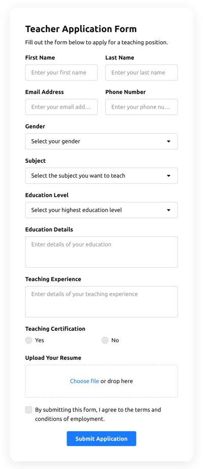 Application Form Templates Create Online Application Forms