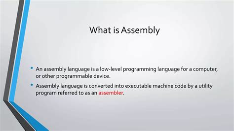 Part Iintroduction To Assembly Language Pptx