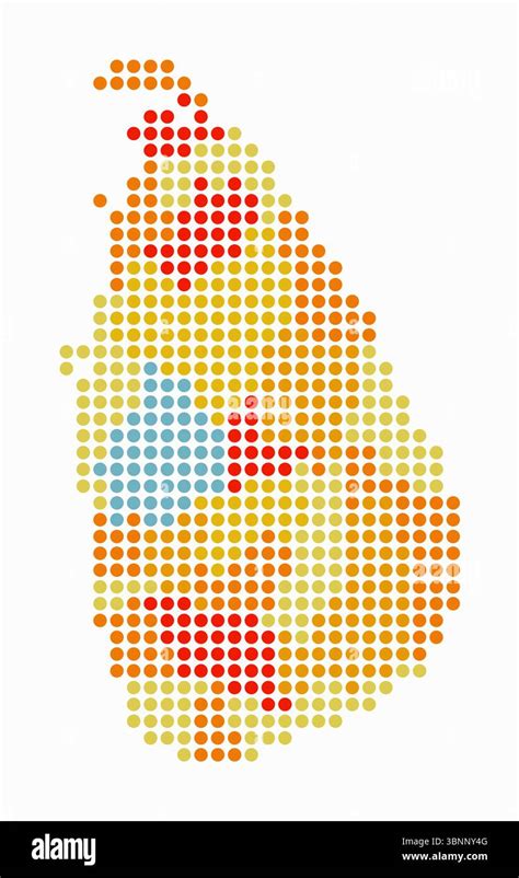 Sri Lanka Dotted Map Digital Style Map Of The Country On White