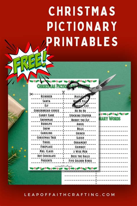Christmas Pictionary Printable Plan Your Year Easily