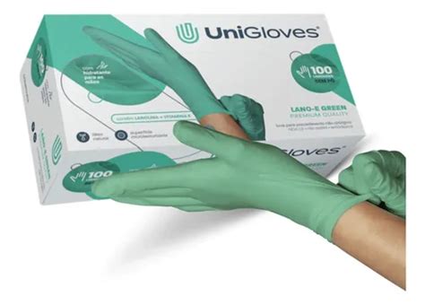 Luva Procedimento Látex Verde Lano E Sem Pó 100un Unigloves Mercadolivre
