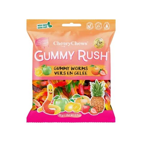 Buy Cherry Chews Gummy Rush Gummy Worms 90g Online South Asian Central
