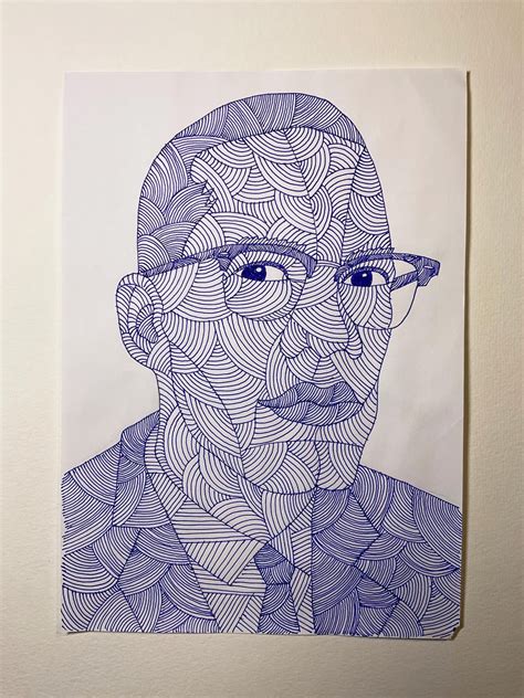 Original Drawing Of Malcom X By Peter Stemmler Etsy