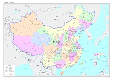 中国地图英文版高清下载横版地图库