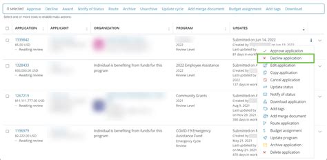 Decline Applications