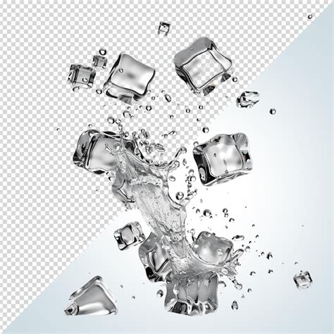 Falling Ice Cubes Isolated On White Backgroundpng Premium Ai