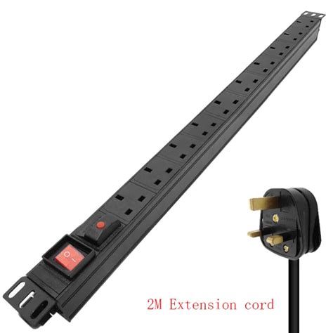 Aluminum Alloy Pdu Power Distribution Unit 10 Ways Uk 3 Pin Power Socket 13a 3500w Overload