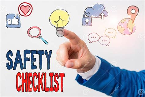 Writing Note Showing Safety Checklist Business Photo Showcasing List Of Items You Need To
