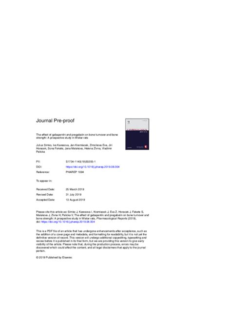 pdf the effect of gabapentin and pregabalin on bone turnover and bone