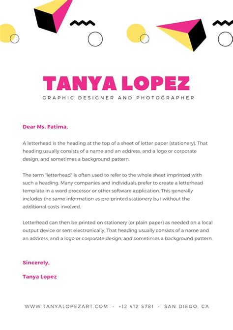 Free Printable Graphic Design Letterhead Templates Canva