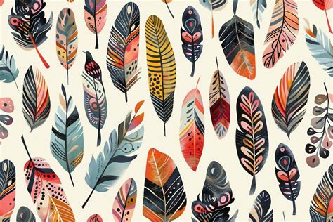 Premium Photo Create A Playful And Whimsical Bird Feather Patter