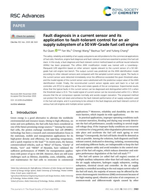 Pdf Fault Diagnosis In A Current Sensor And Its Application To Fault