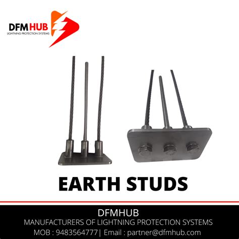 3 Way Earth Studs For Structural Lightning Protection System Dfm Hub