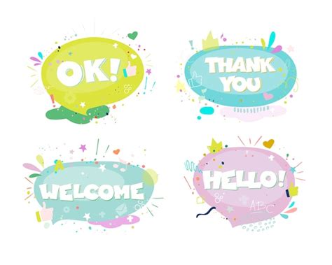 Premium Vector Set Of Hand Drawn Colorful Comic Speech Bubbles With