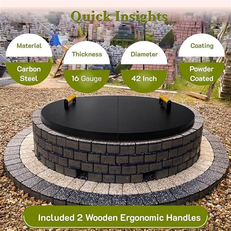 Round Fire Pit Cover Febtech Outdoor Fire Pit Lid 38 Powder Coated