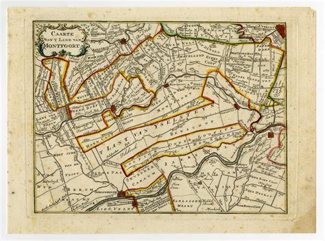 Antique Map The Region Around Montfoort Near Utrecht Yselsteyn De Leth