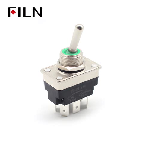 Filn Lighted Toggle Switch 20a Ip67 Red Green Waterproof