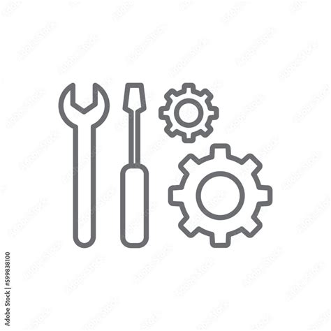 Engineering Information Technology Icon With Black Outline Style
