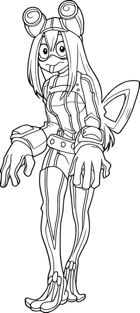 Mha Tsuyu Asui Coloring Pages Free Printable Fun