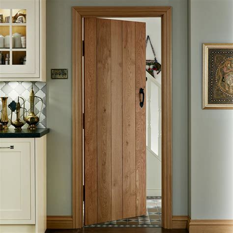 Howdens Solid Rustic Ledged Oak Door Howdens