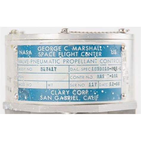 Apollo Saturn V Third Stage Pneumatic Propellant Control Valve