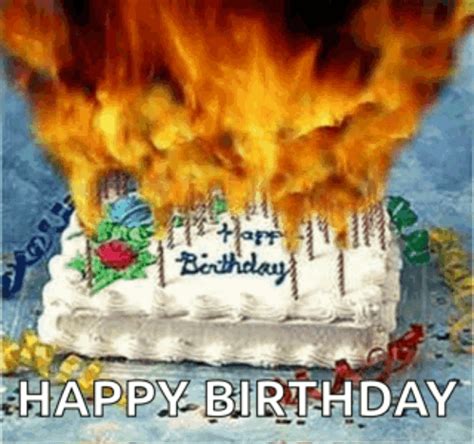 Happy Birthday Cake On Fire S Tenor