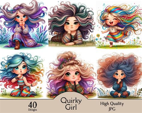 Quirky Girl 40  Images Cartoon Girl Whimsical Girl Nursery Girl