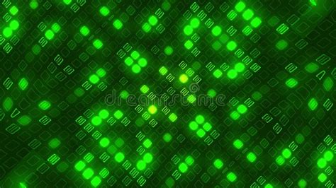 Blinking Green Digital Data Lights Technology Background Stock Video