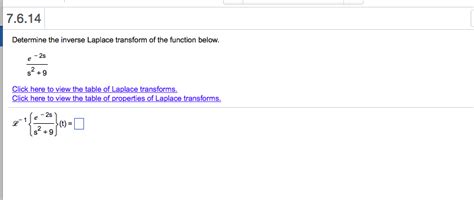 Solved 7 6 14 Determine The Inverse Laplace Transform Of The