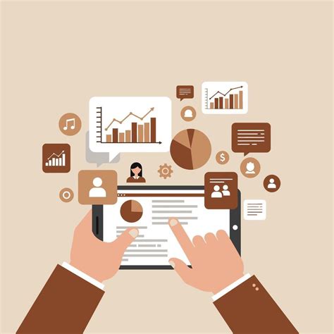 Business Analytics Data Visualization On Tablet With Hands Analyzing