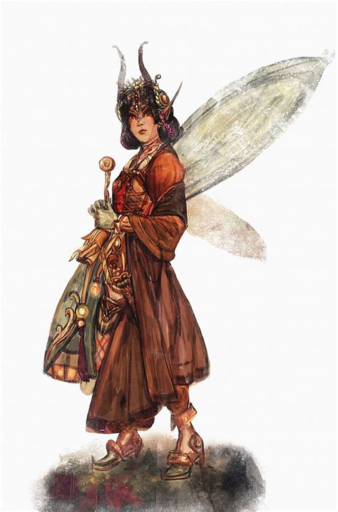 Female Pixie Sorcerer Character Art Sorcerer Cat Character