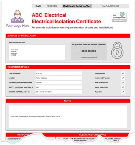 Electrical Isolation Certificate Send Unlimited Certificates Icertifi
