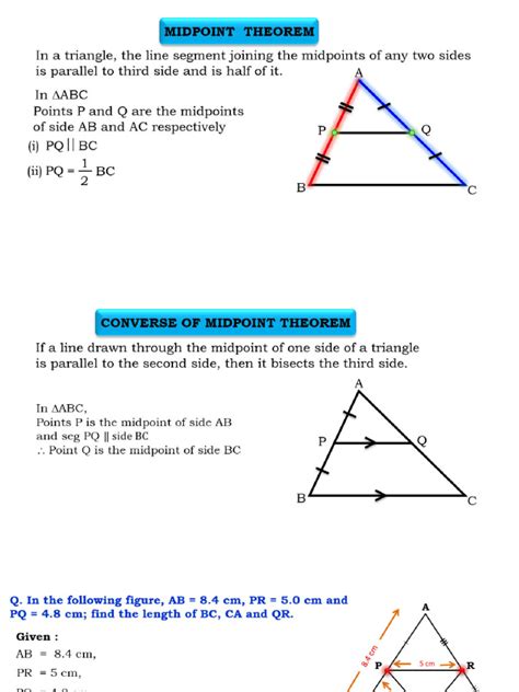 12 Mid Point And Its Converse Including Intercept Theorem Pdf