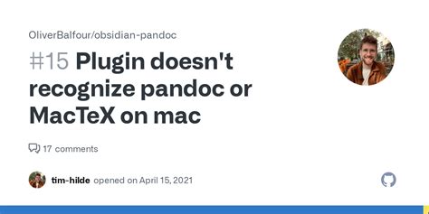 Plugin Doesnt Recognize Pandoc Or Mactex On Mac · Issue 15 · Oliverbalfourobsidian Pandoc